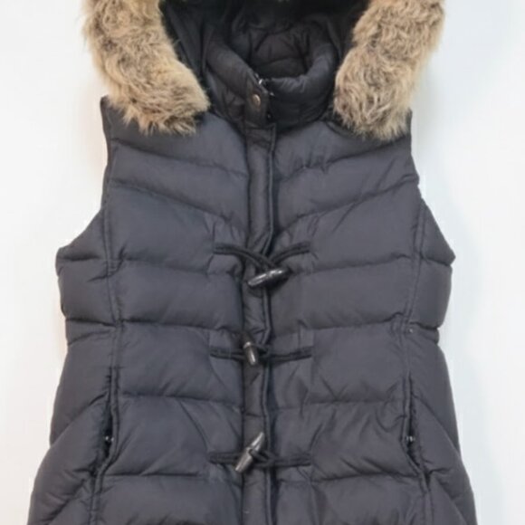 J. Crew | Jackets & Coats | Jcrew Black Puffer Vest Removable Hood And ...